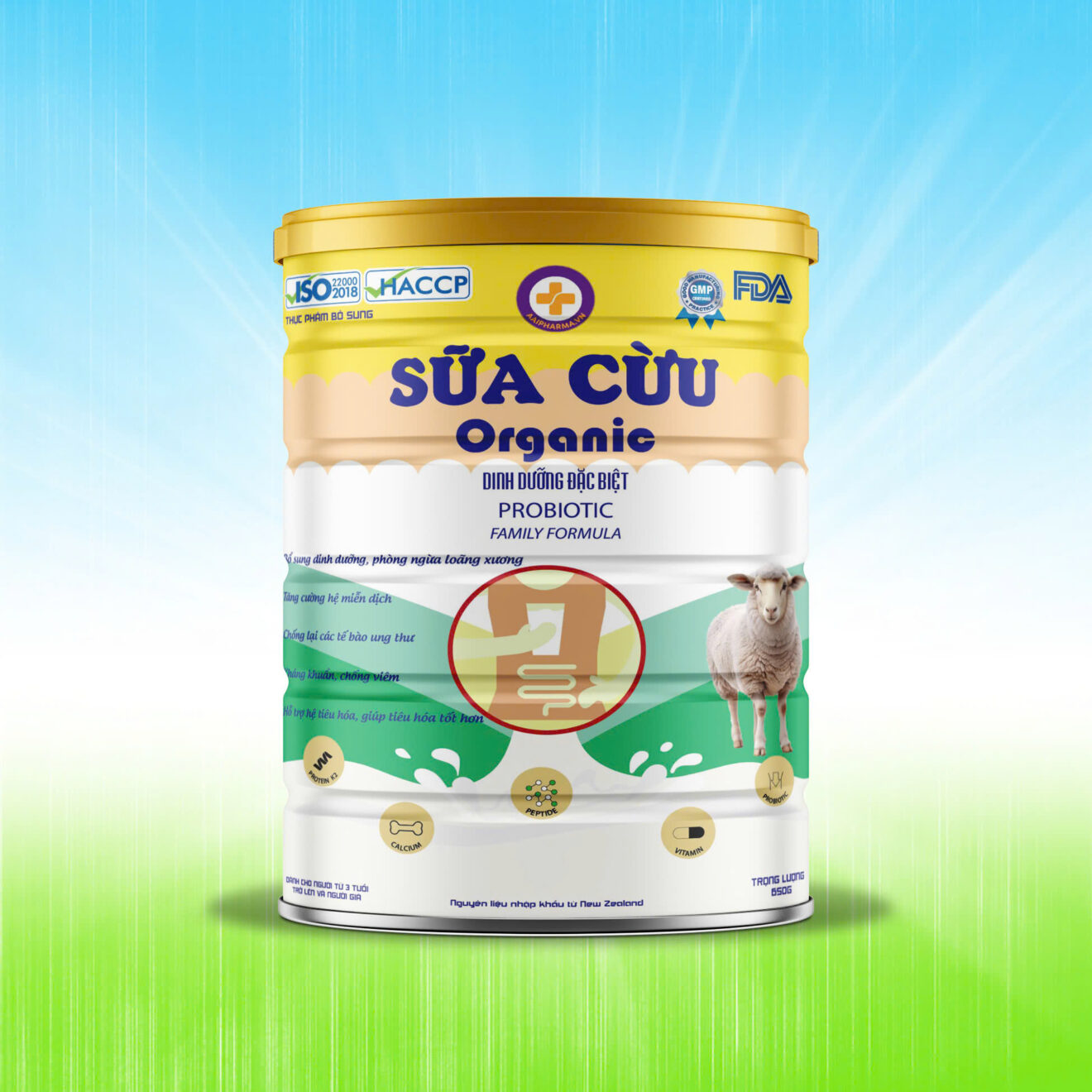 Sữa Cừu Organic Canxi Dinh Dưỡng Đặc Biệt - AAiPharma